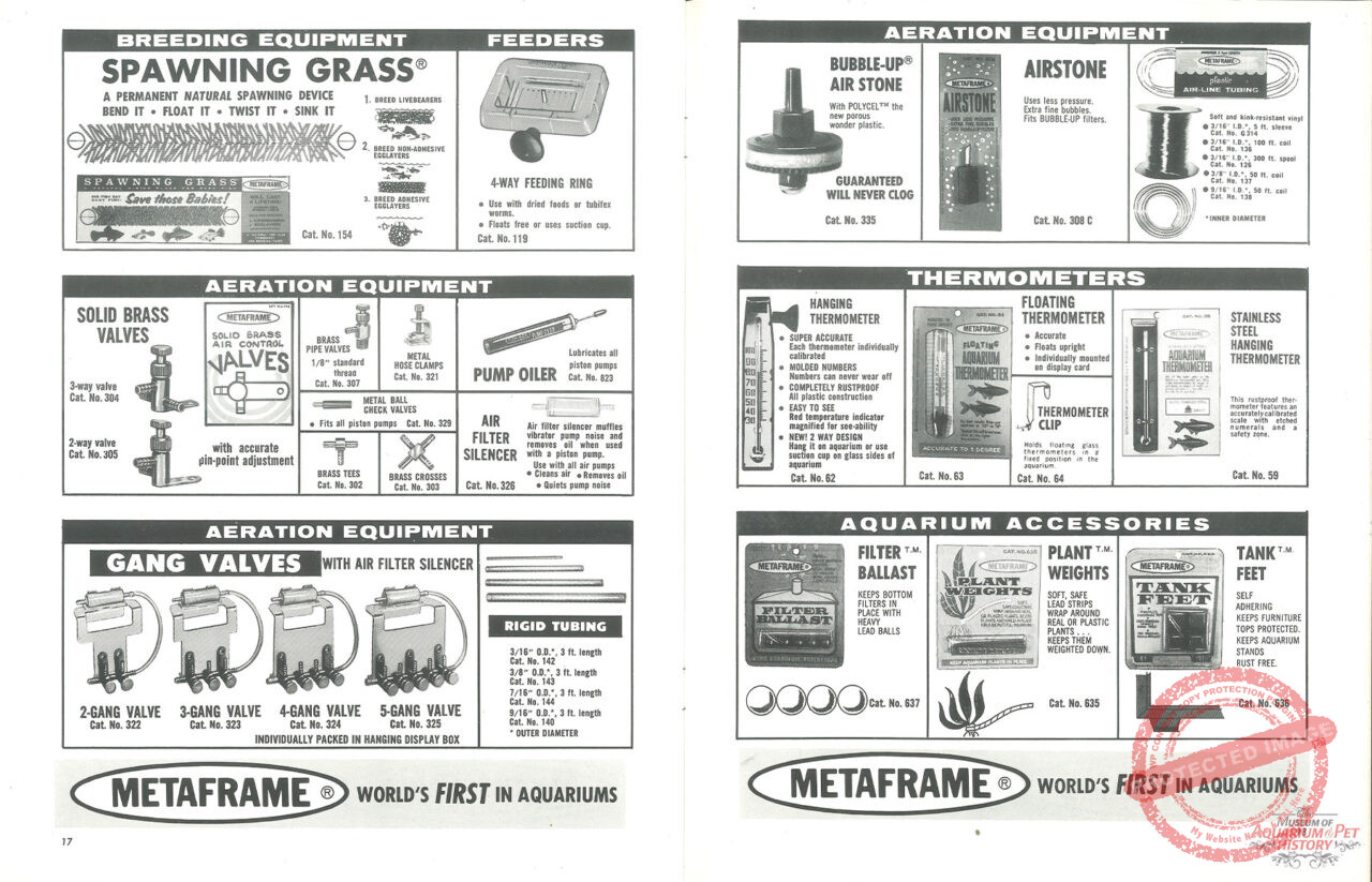 Metaframe Catalog from 1967 | The Museum of Aquarium and Pet History