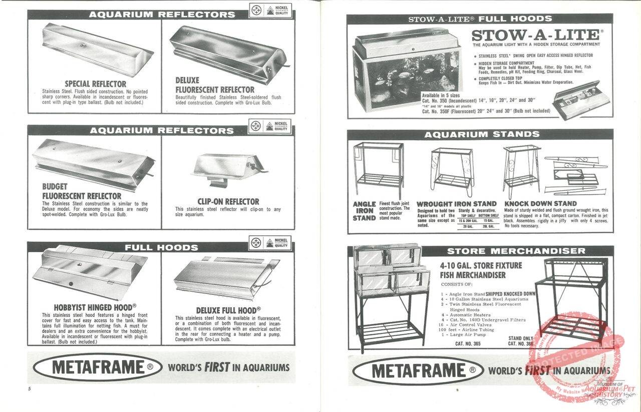 Metaframe Catalog from 1967 | The Museum of Aquarium and Pet History