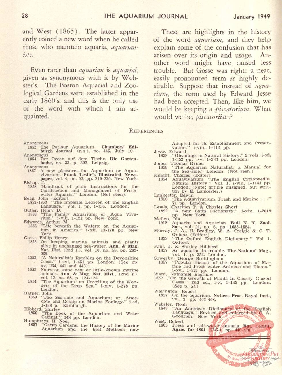 A Brief History of the Word “Aquarium” | The Museum of Aquarium and Pet ...