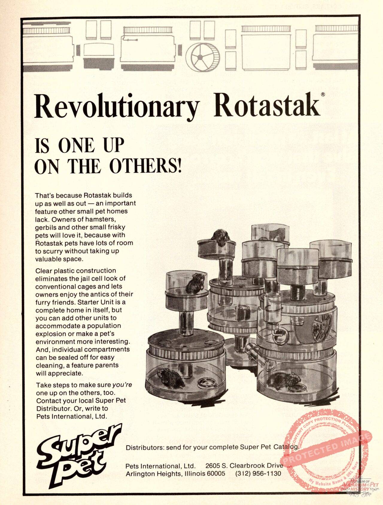 Rotastak Hamster Habitat 1975 Ad | The Museum of Aquarium and Pet History